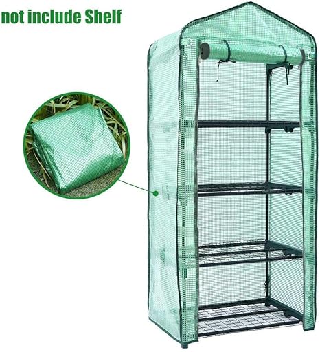 4 Tier Mini Greenhouse Cover Replacement,Portable plastic PE Cover Home ...