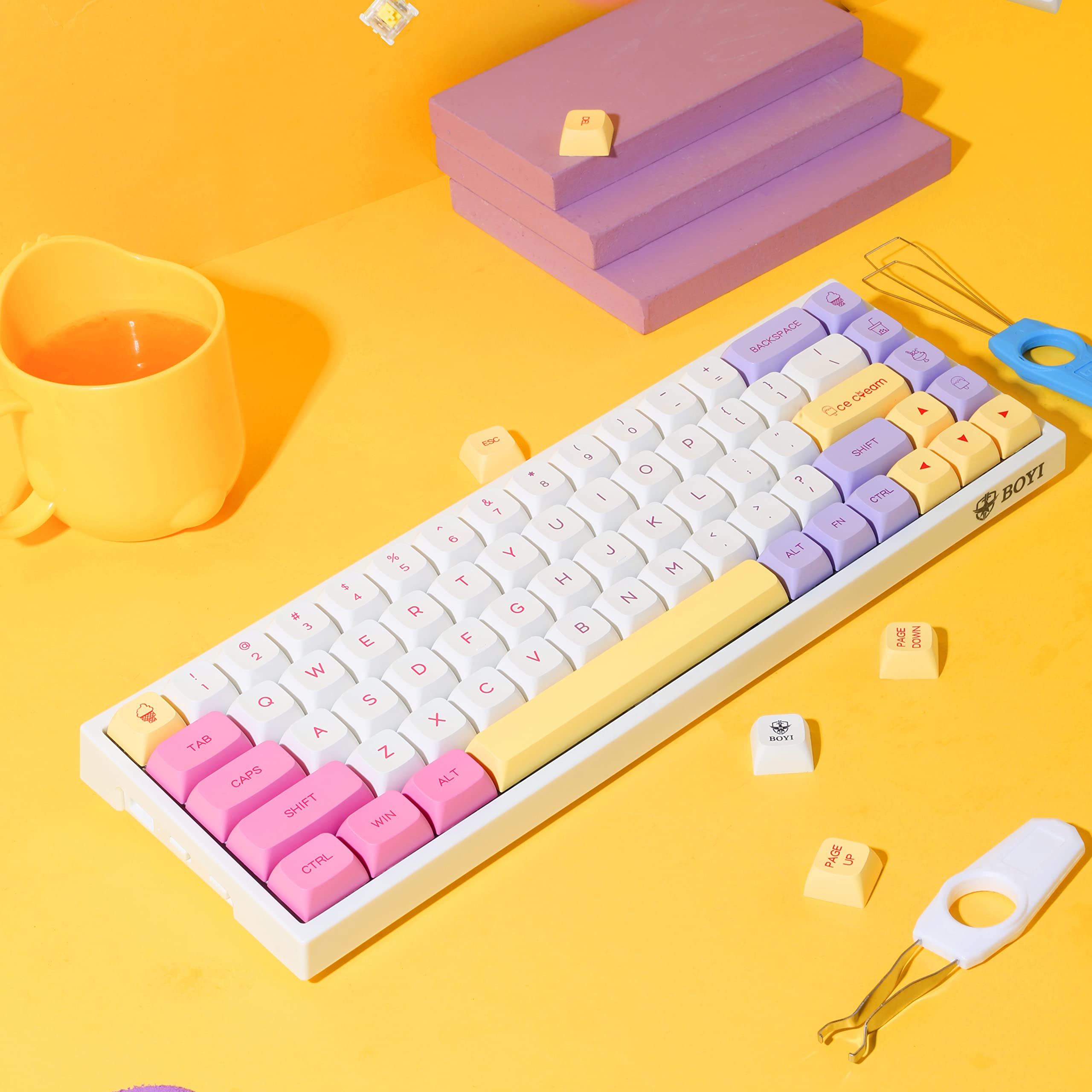 Mua BOYI WK68 Hot Swappable RGB Mechanical Keyboard,Wireless Bluetooth ...