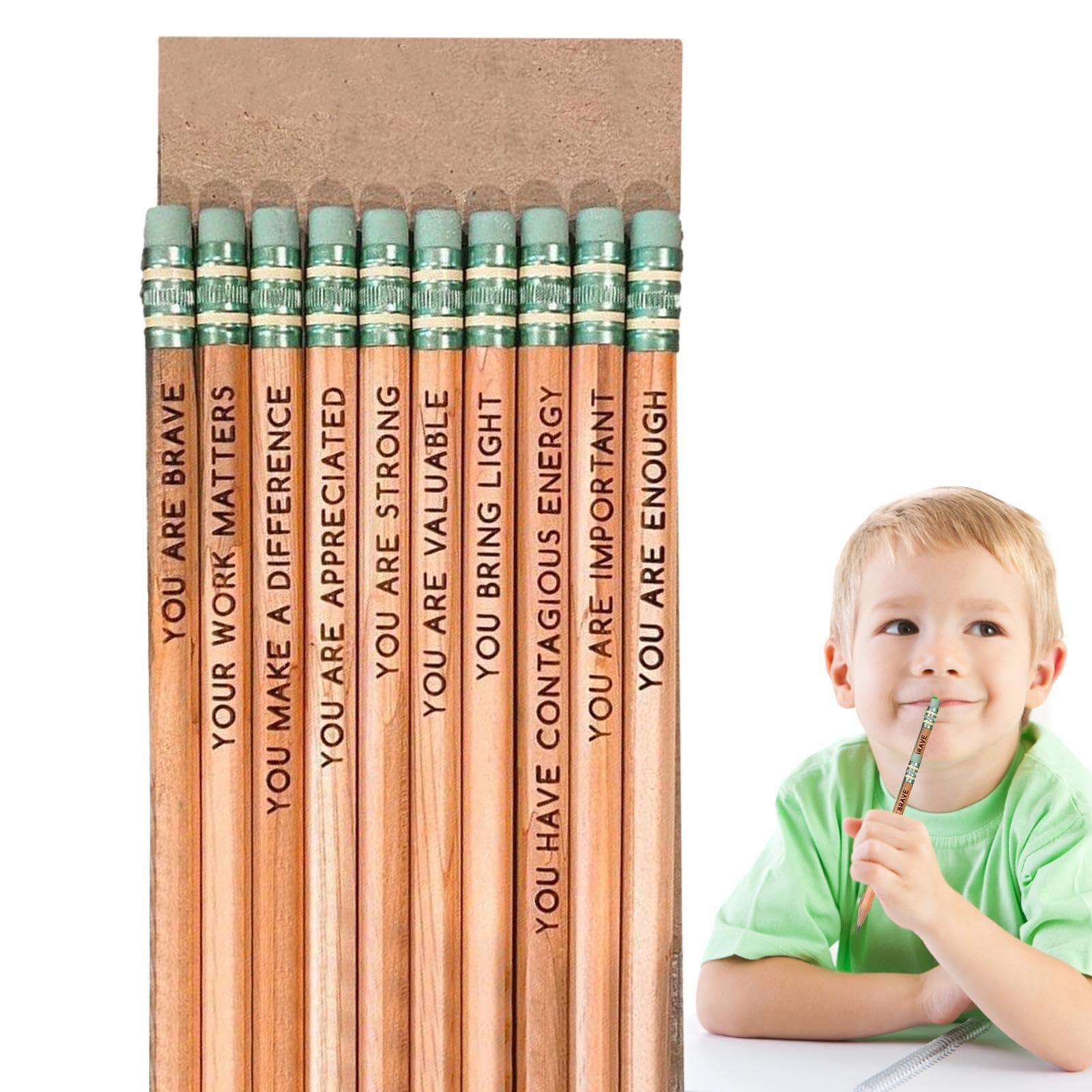 Mua Colorful Pencils, Classroom Pencils, 10 Cute Pencils Encouraging ...
