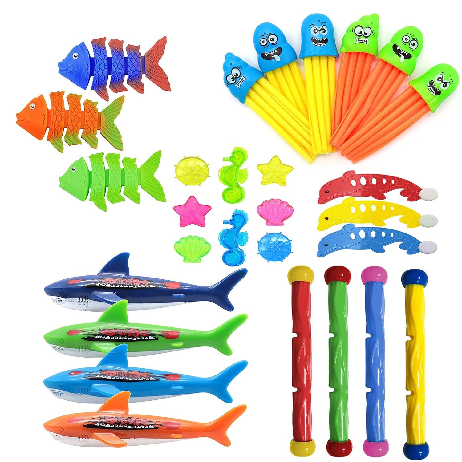 Summer Swimming Dive Toy Sets, Underwater Swim Pool Diving Toys ...