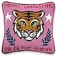 Amazon.com: FURBISH Christmas Pillow - Filthy Animal Needlepoint ...