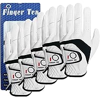 FINGER TEN Men’s Golf Gloves 5 PCS Left Hand Right Handed Leather All ...