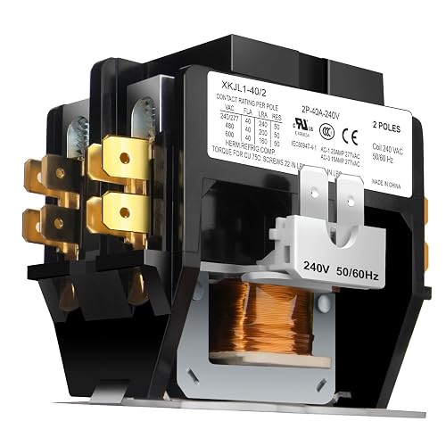 30 Amp Double Pole / 2 Pole Contactor, 120V Coil, HN51KC024 Replacement ...
