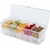 Amazon.com: Cocktailer Clear 5 Tray Condiment Server, Chilled Condiment ...