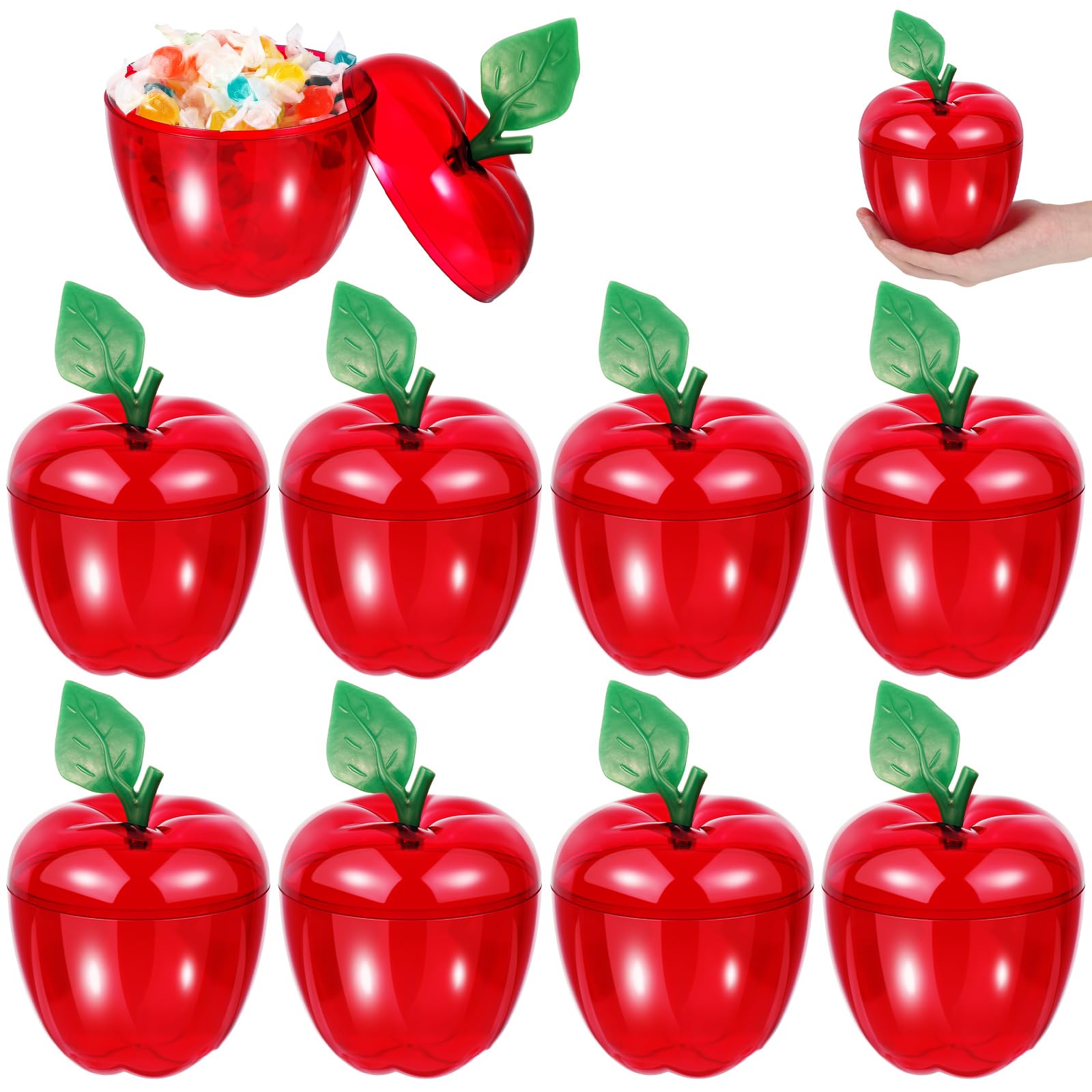 Chunful 8 Pack Large Apple Container Plastic Apple Shaped Candy Jars ...