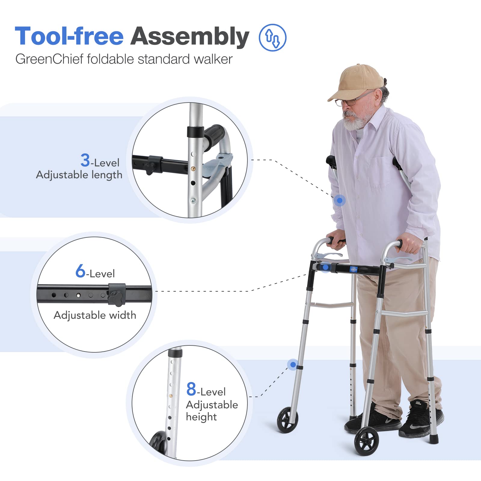 Mua GreenChief 2 in 1 Narrow Walker for Small Spaces, Walker Adjustable ...