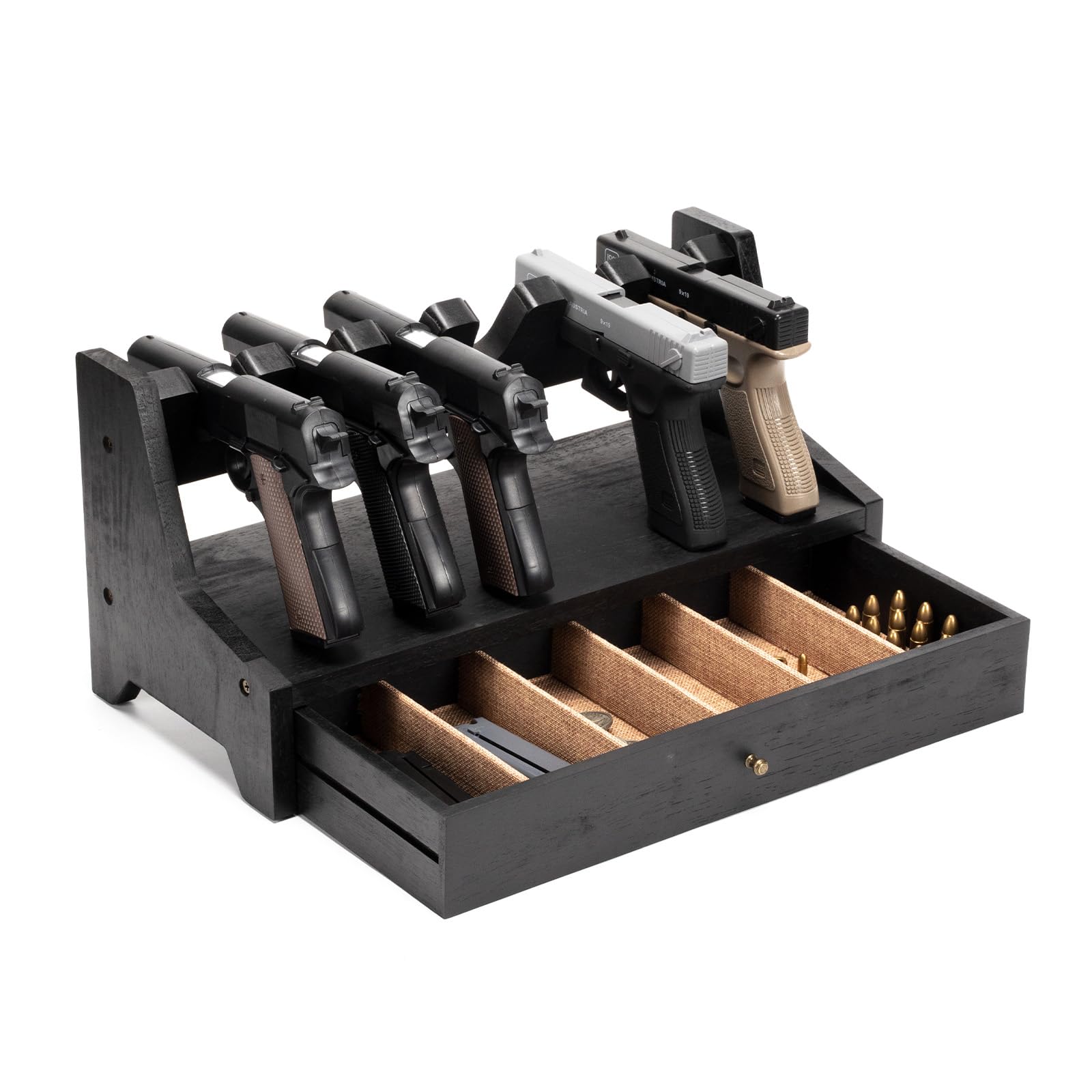 Dgwjsu Rack Gun Safe, Real Wood Handgun Rack Holder for Gun Cabinet ...