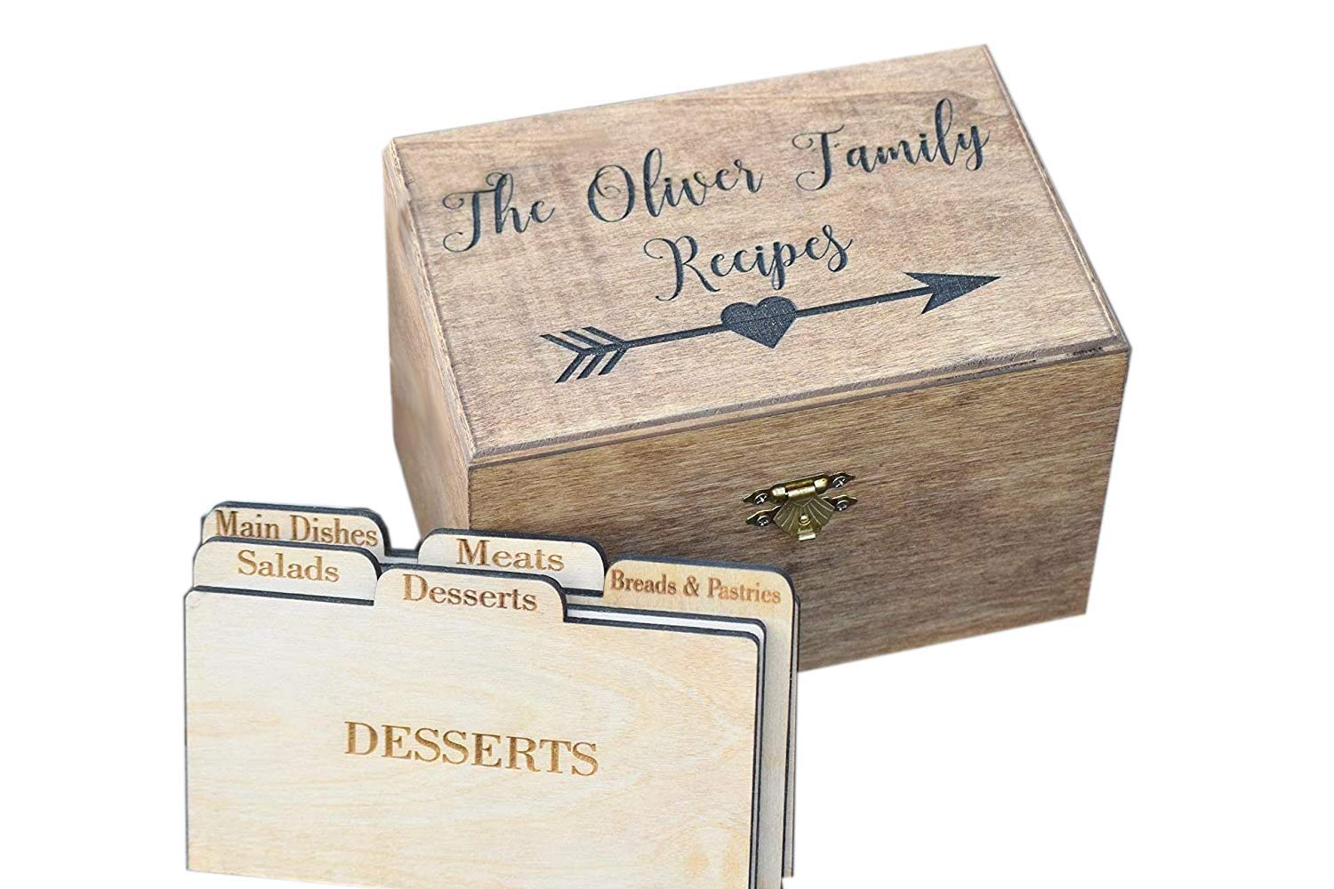 Amazon.com: Personalized Recipe Card Box - Personalized Gift - Rustic ...