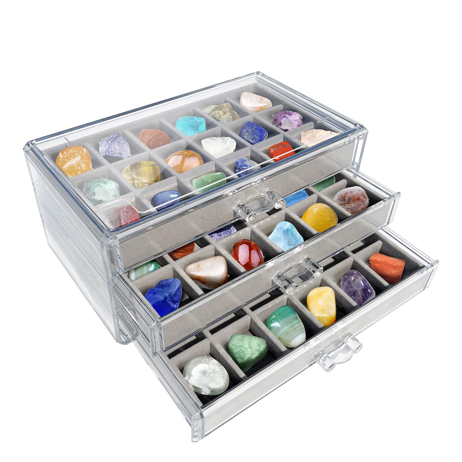 Mua Rock display case，rock collection box，crystal display shelf，rock ...