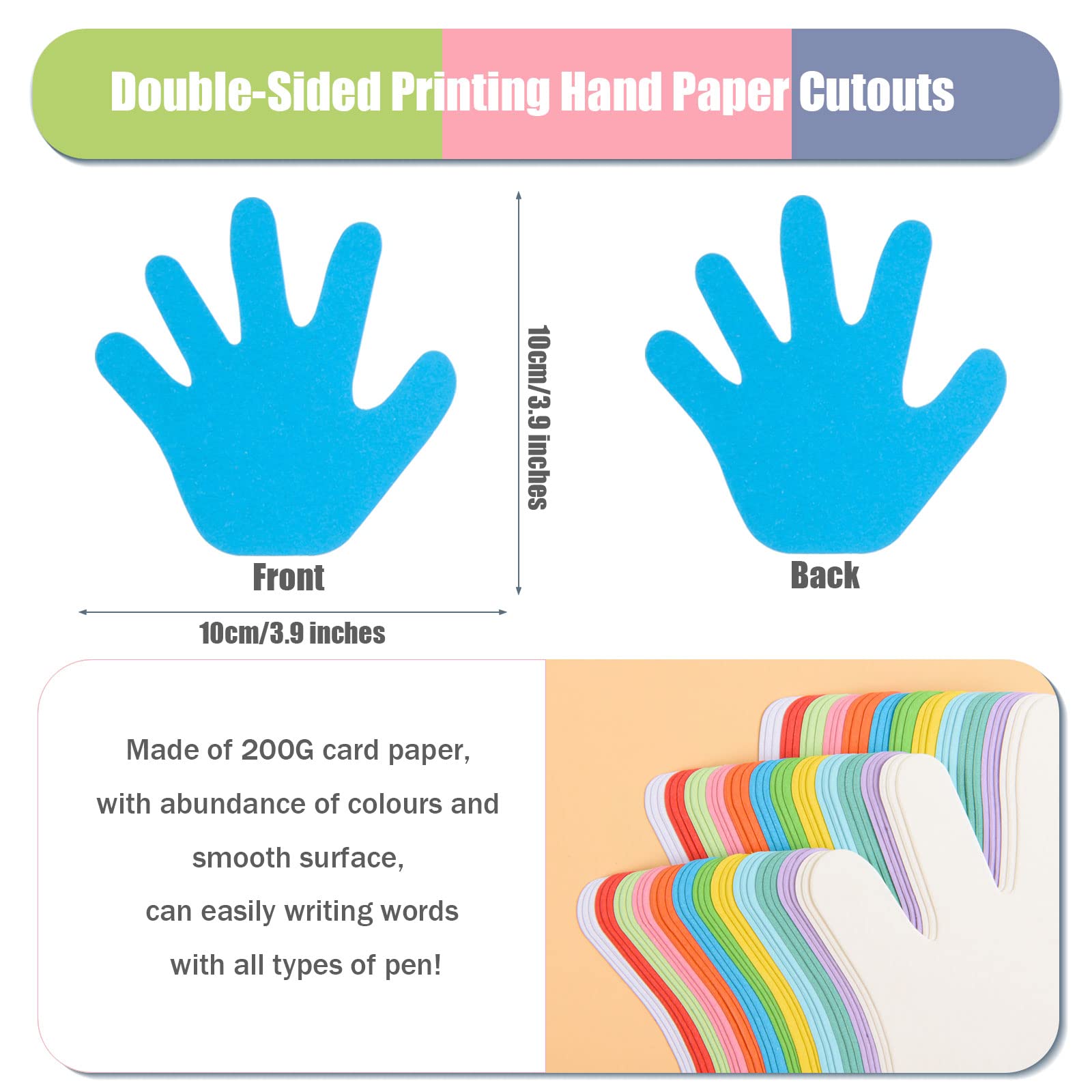 Mua 360 Pcs Hand Cutouts Paper Hand Shape Cut-Outs Assorted Color ...