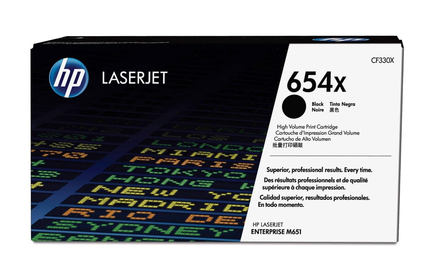 HP 654X (CF330X) Black High Yield Toner Cartridge for HP Color LaserJet ...