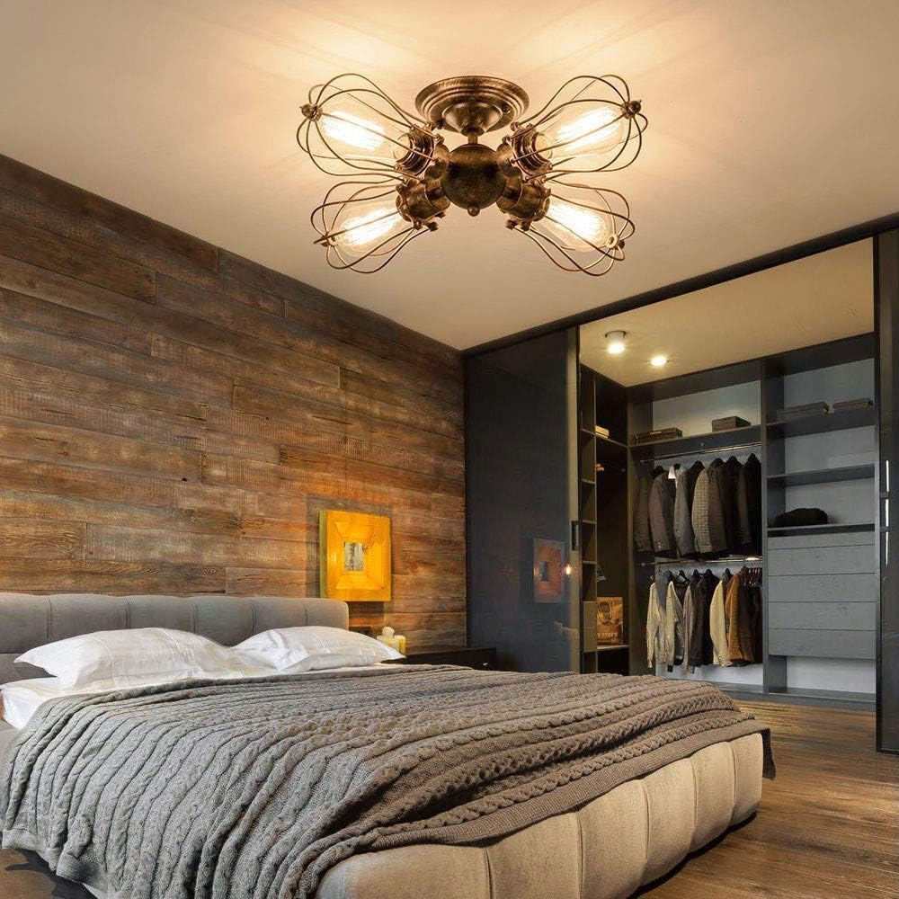 Huahan Haituo Metal Cage Wall Light, Dimmable Metal Industrial Wall ...