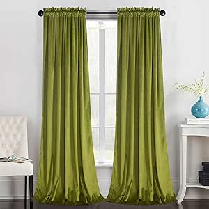 Amazon.com: Roslynwood Palm Velvet Curtains - Bedroom Light Blocking ...