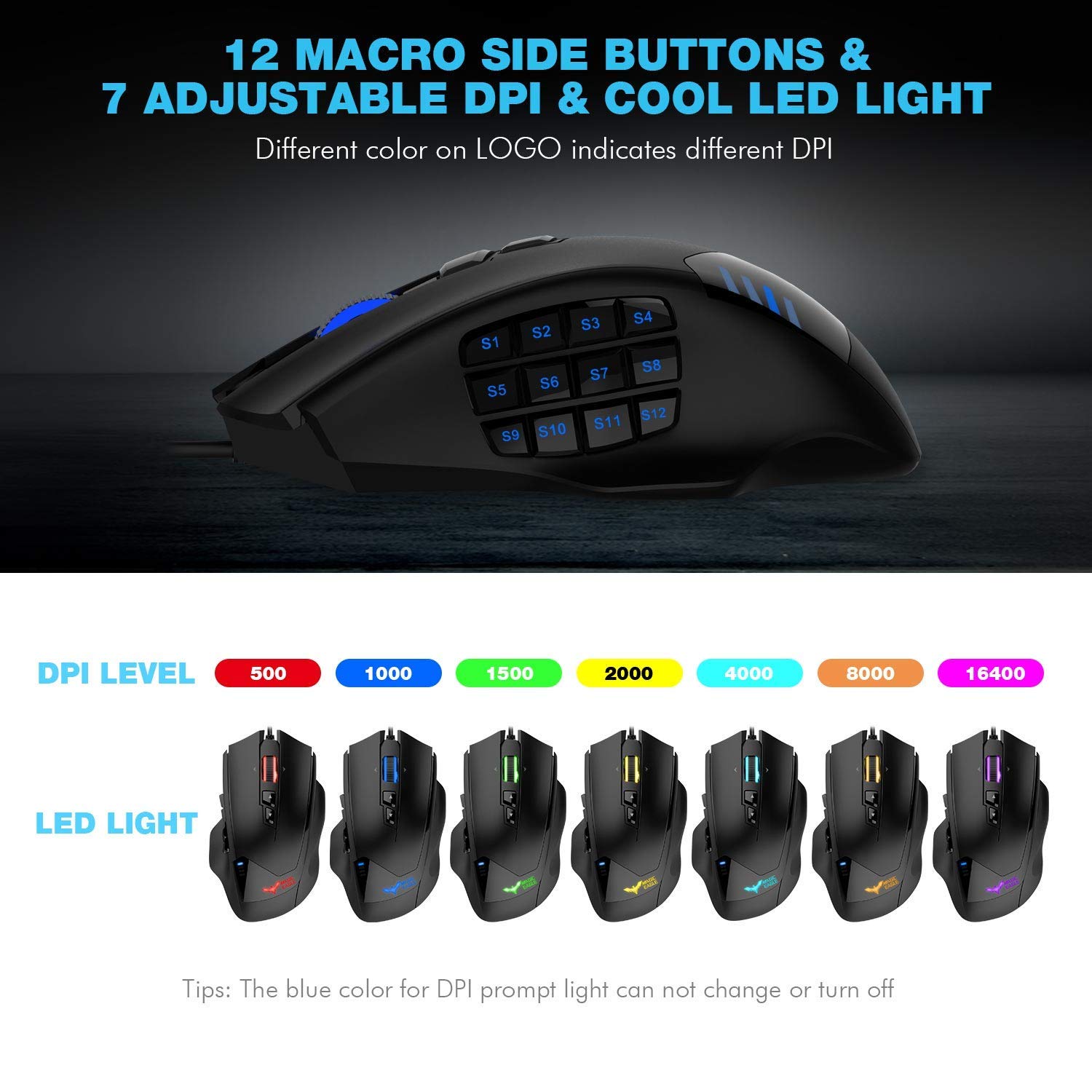Mua Gamerz GMZ-M2 12000 DPI 19 Programmable Buttons Optical Sensor ...