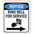 Amazon.com : NOTICE Ring Bell For Service Left Arrow Aluminum Composite ...