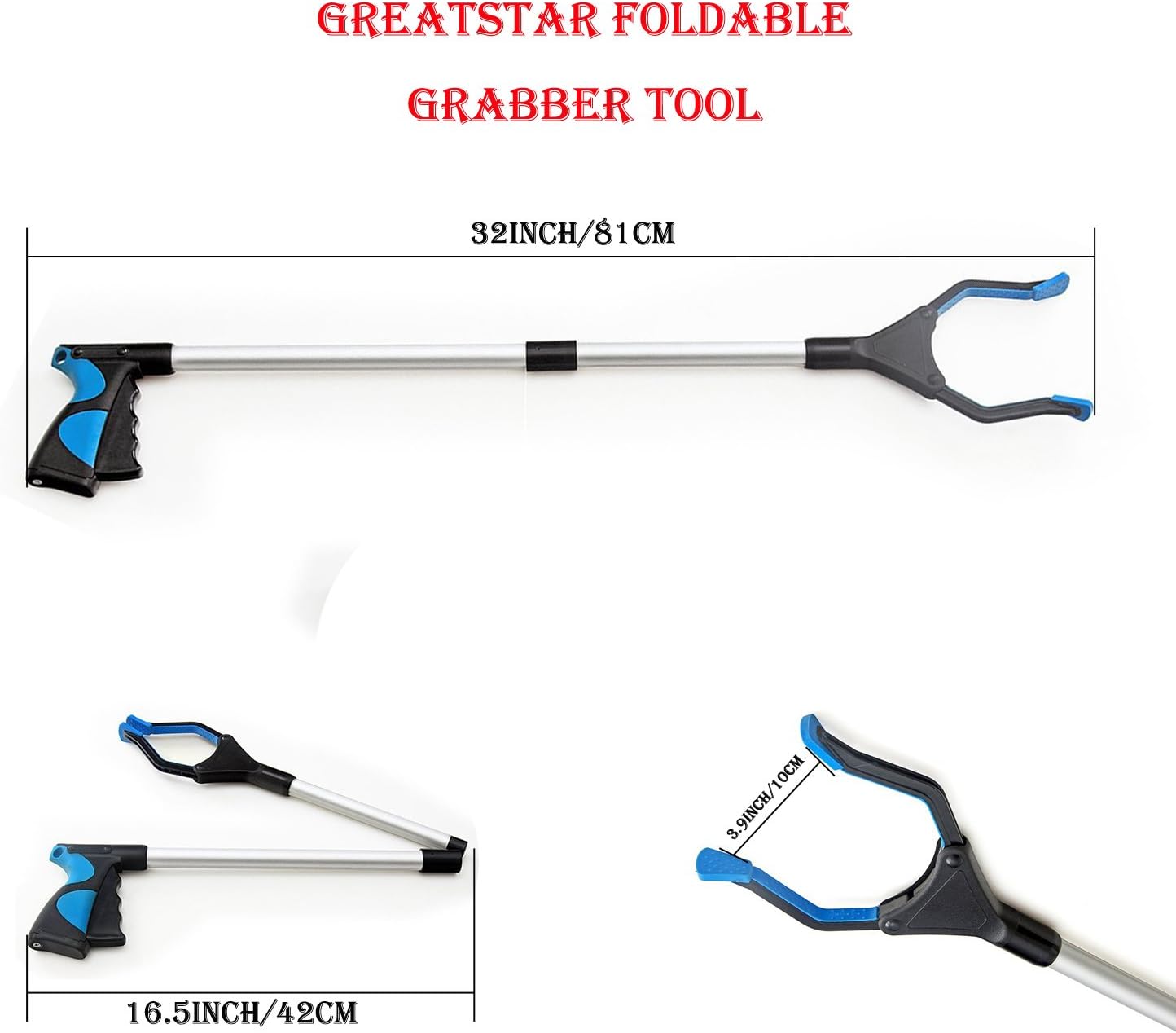 HIMM 32″ Reacher Grabber Tool,Ultra Light Handheld Grabber Tool For ...