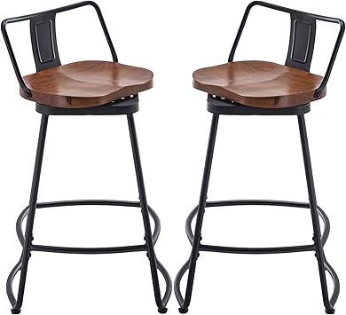 Amazon.com: Andeworld 30" Swivel Industrial Metal Bar Stools Counter ...
