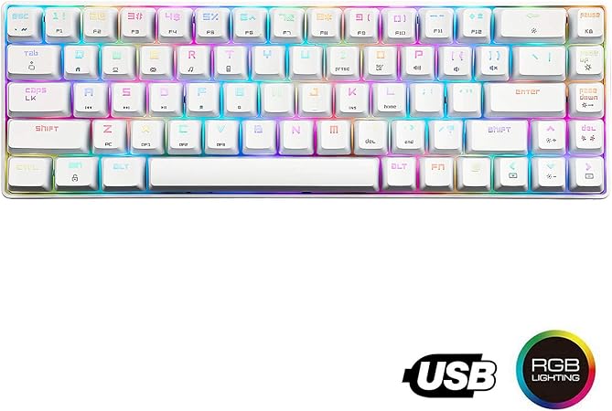 New 60% Mechanical Keyboard, 68 Key RGB Backlit Wired Gaming Keyboard ...