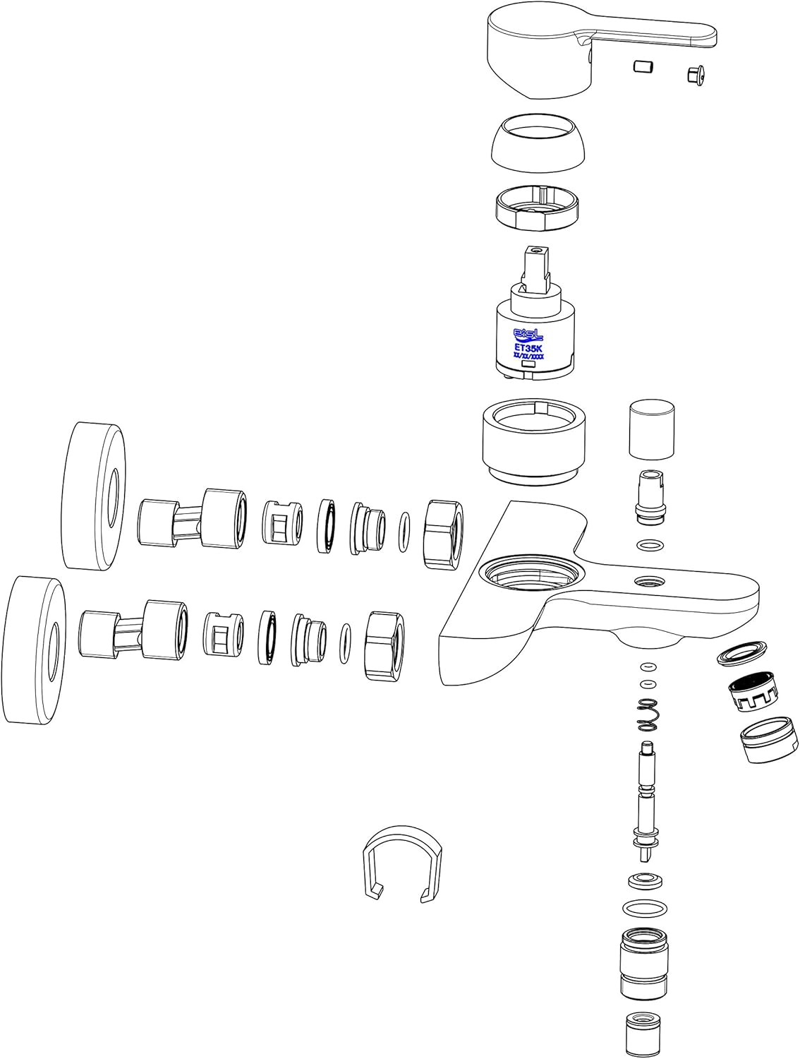 Eisl Diziani NI023DINWCR Single-Lever Mixer Tap Two-Colour Look Chrome ...