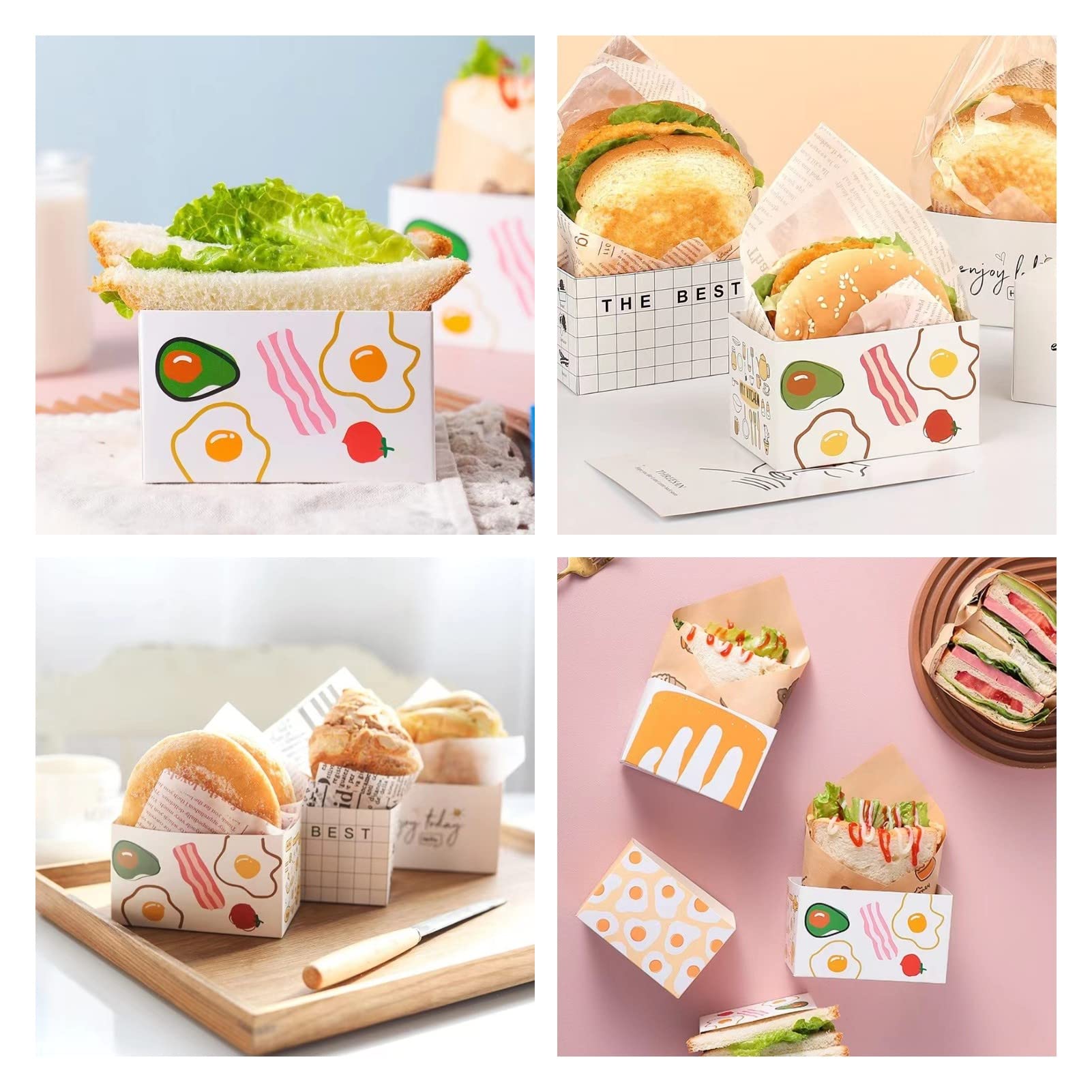 Mua Cyblinia Sandwich Take Out Boxes 50 Pieces Paper Take Out ...