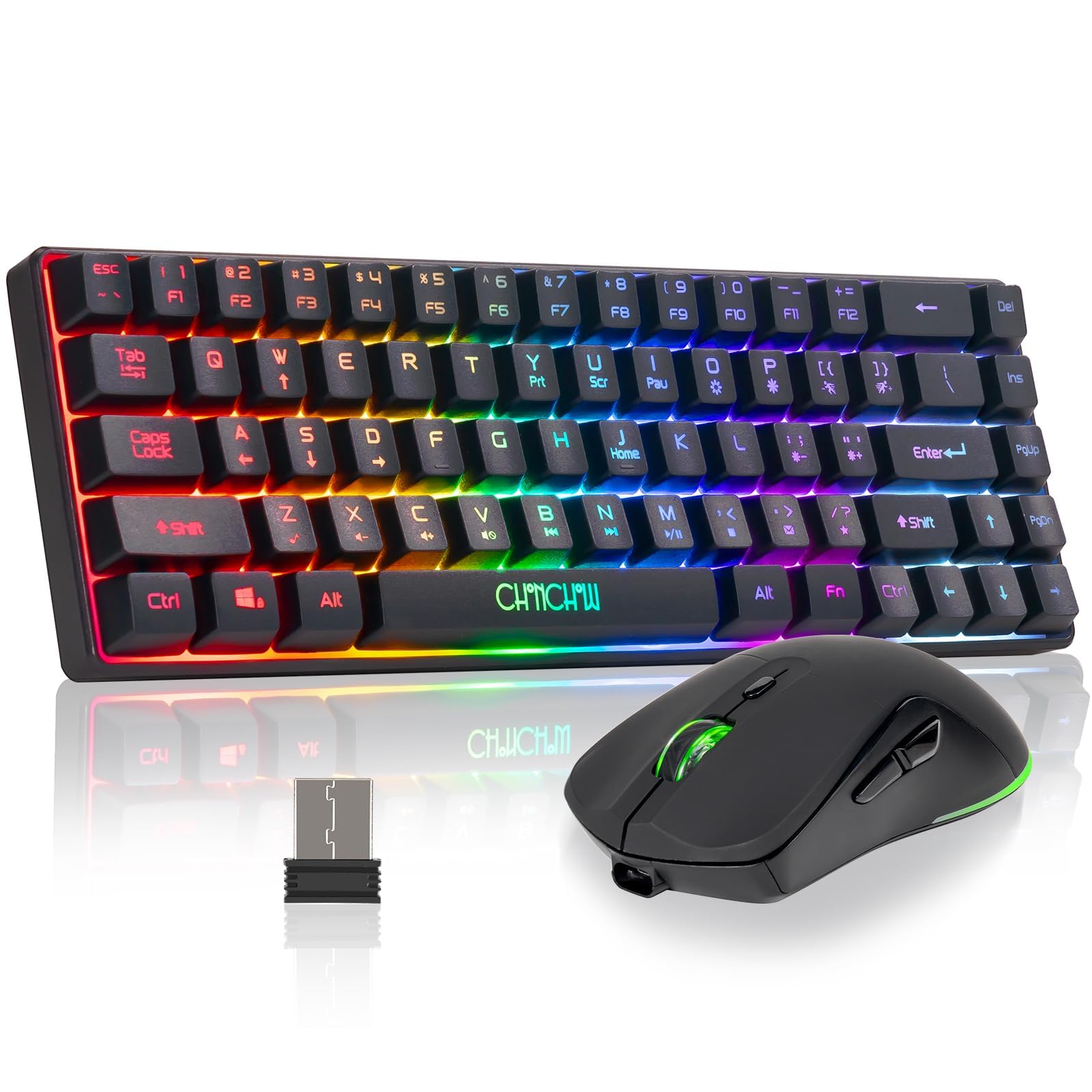 Mua CHONCHOW 60% Wireless Gaming Keyboard and Mouse Combo, RGB Backlit ...