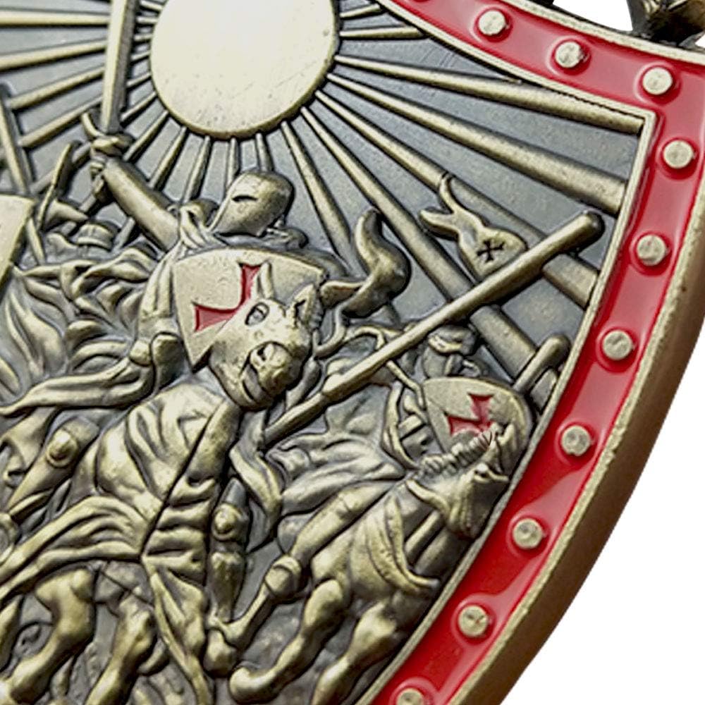 AtSKnSK Armor of God Challenge Coin Knights Templar Oath Shield Shape ...