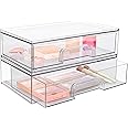 Amazon.com: Vtopmart 12''W Clear Stackable Storage Drawers,2 Pack ...
