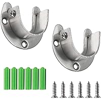 Amazon.com: 2 PCS Wardrobe Bracket Heavy Duty Stainless Steel Rod Socket Flange Rod Holder ...
