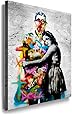 Banksy Evolution - Impression sur toile montée sur châssis, Street Art ...
