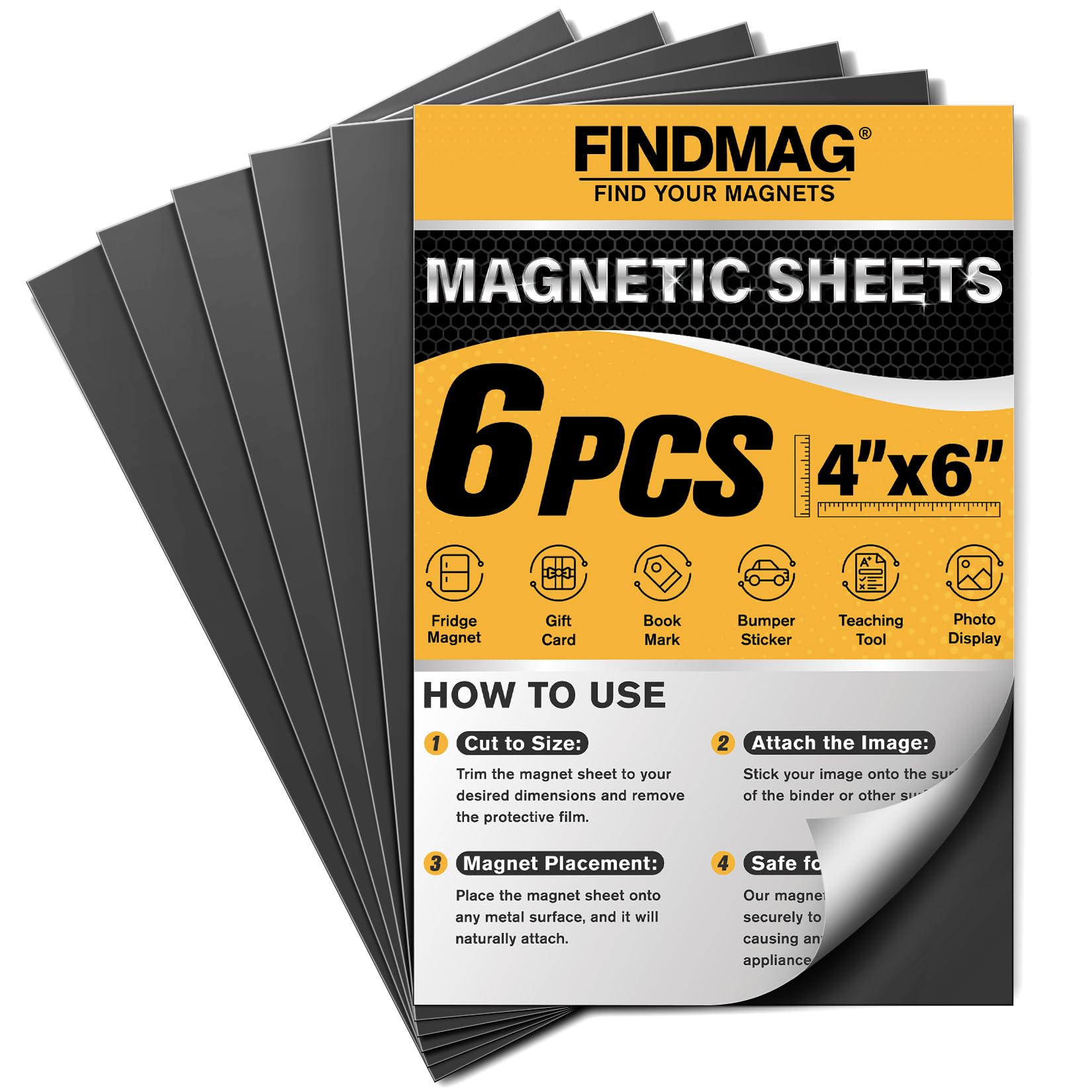 FINDMAG Magnetic Sheets with 3M Adhesive Backing Cut and Customize ...