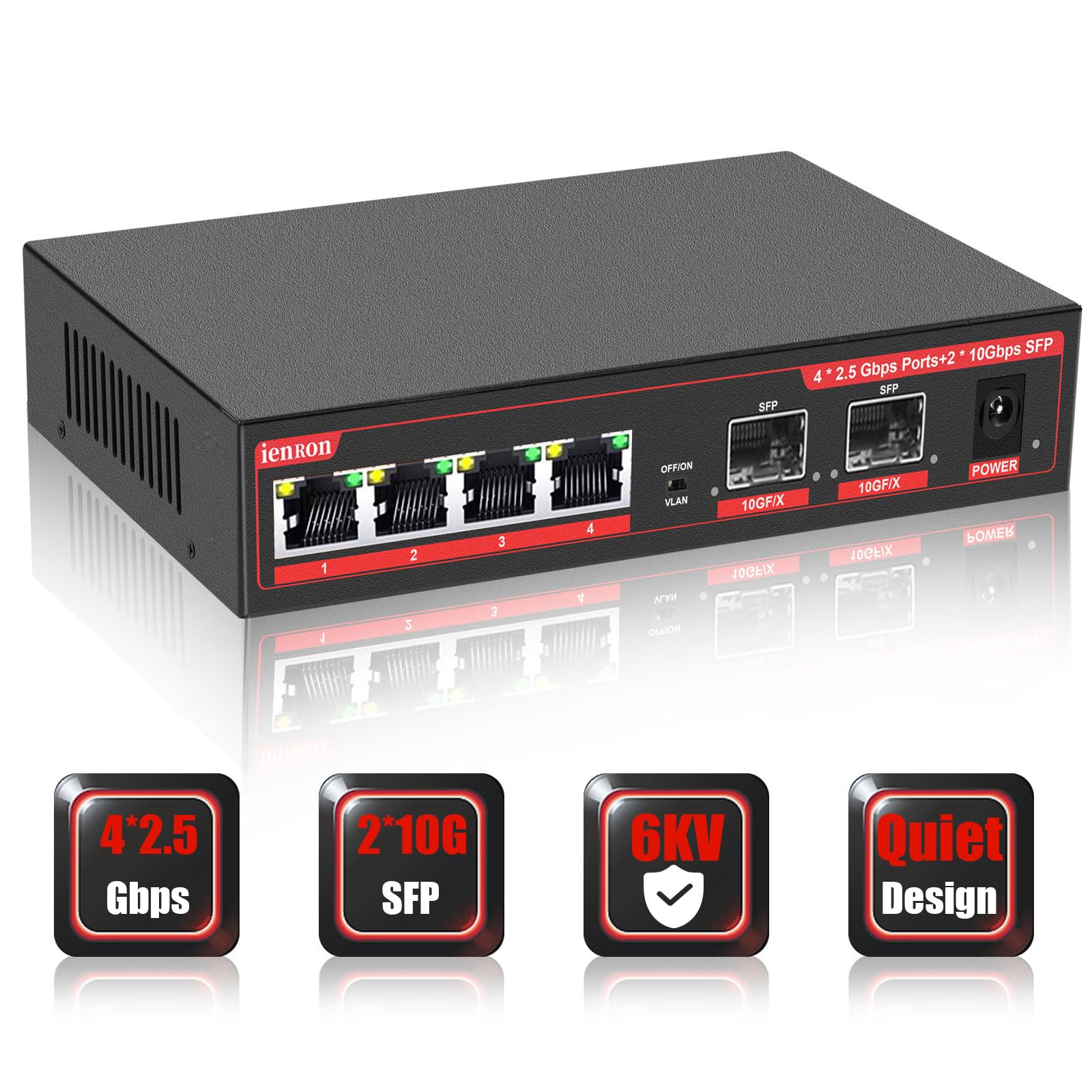 Mua ienRon 6 Ports 2.5G Unmanaged Network Switch,4x2.5G Base-T Ports ...