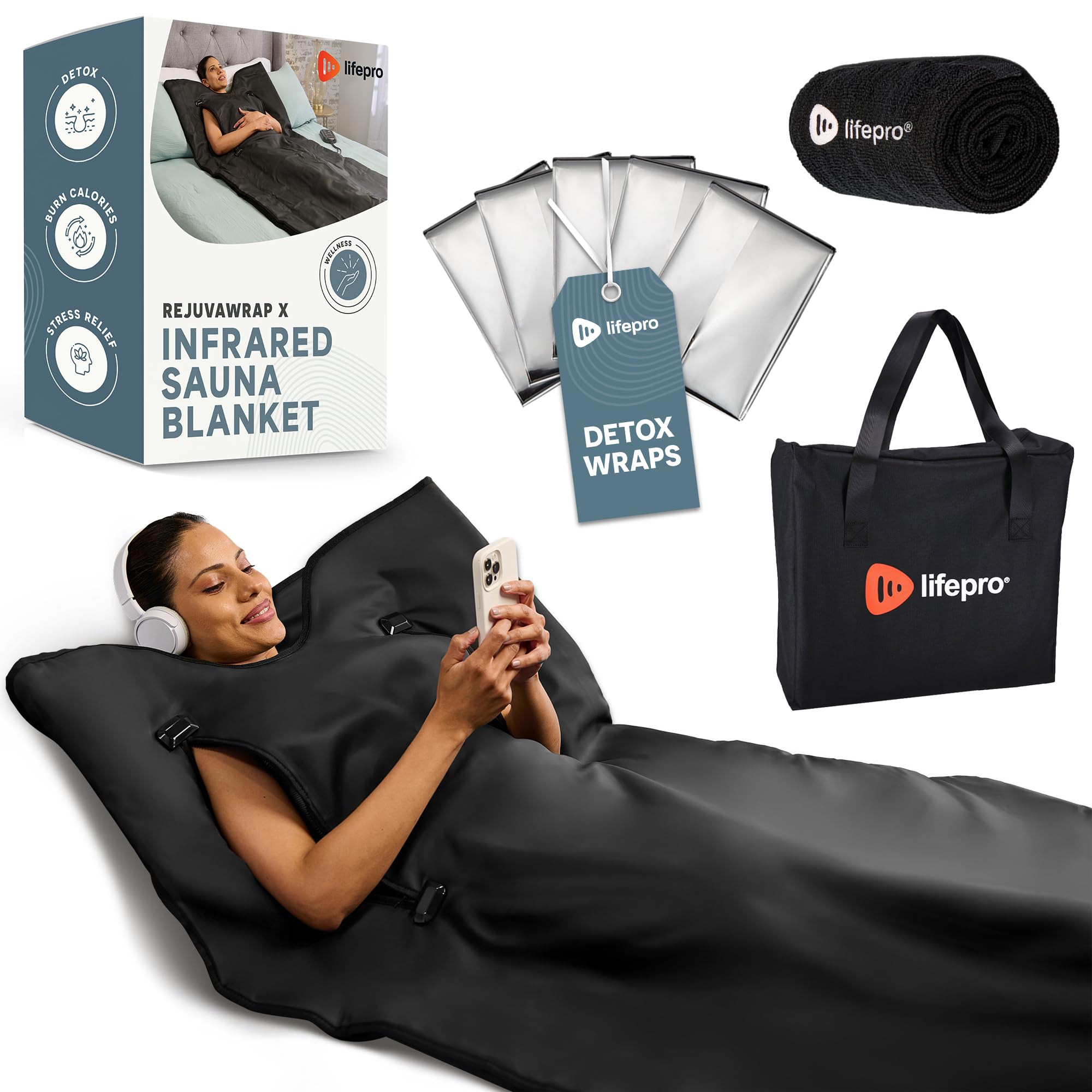 LifePro Infrared Sauna Blanket for Detox & Relaxation – Portable Far ...