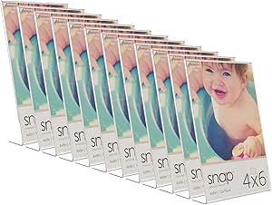 Amazon.com: Snap Clear Acrylic Self Standing Photo, Set of 12 Picture ...