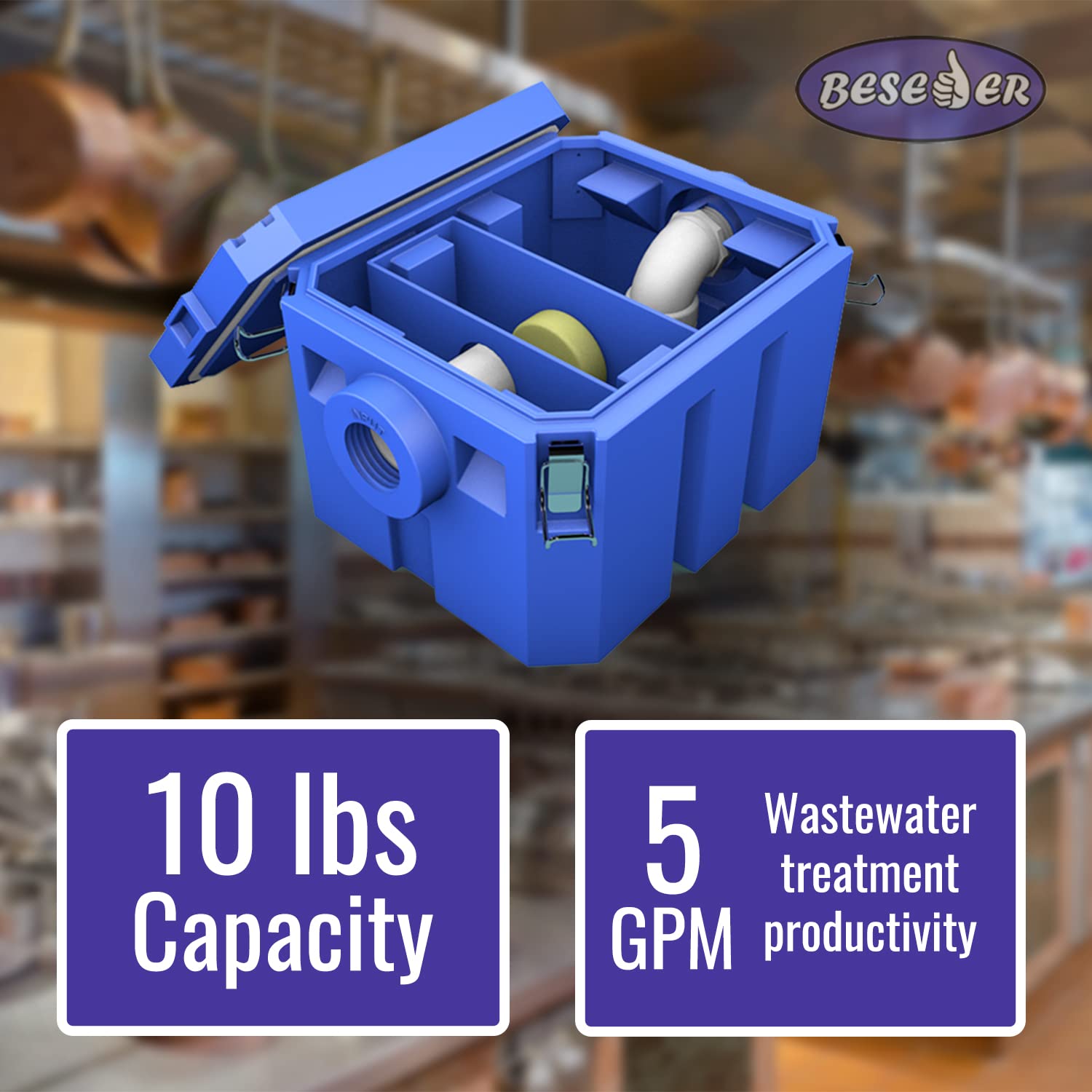 Home Grease Trap For Kitchen Sink - Grease Trap Plastic 5 GPM Under ...