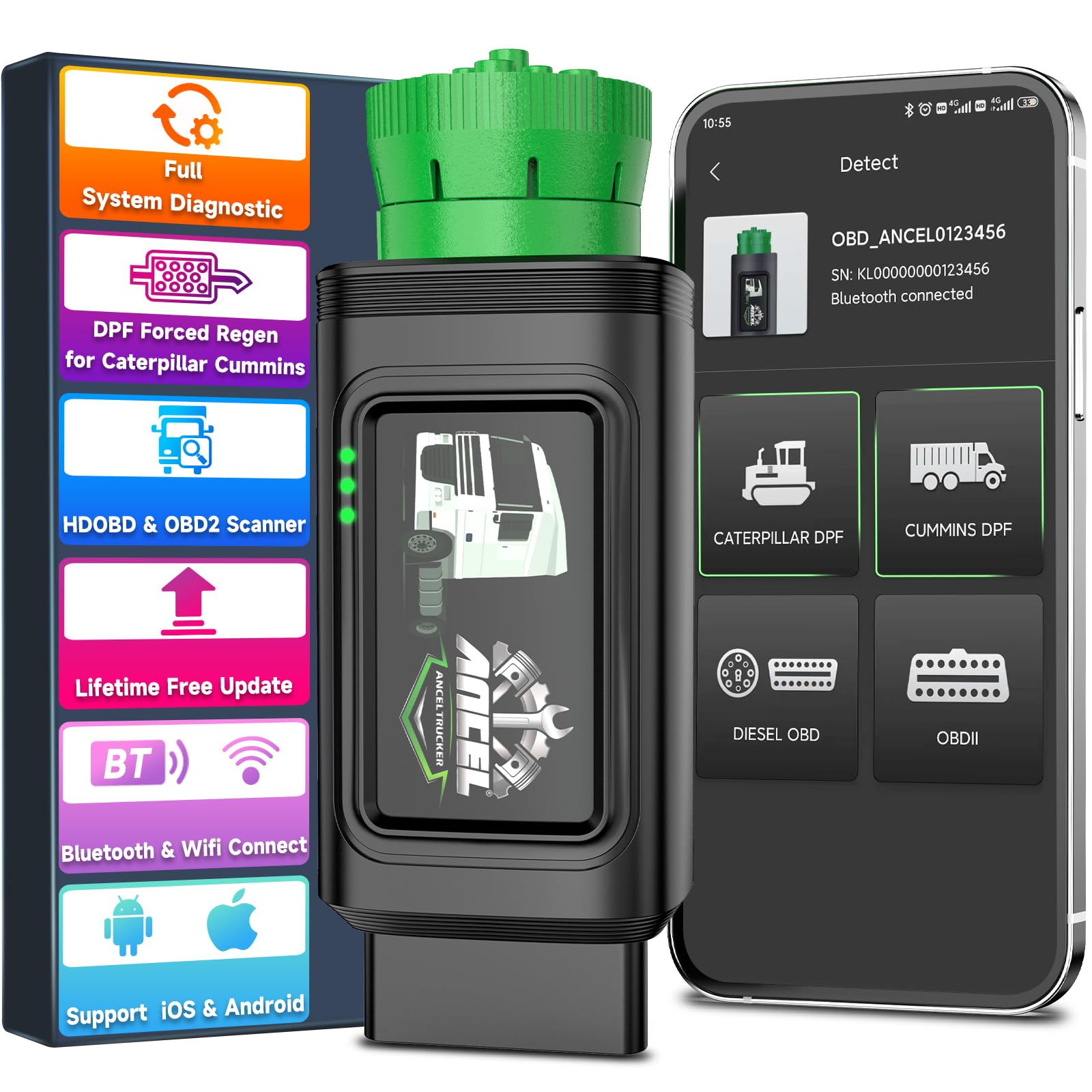 Mua ANCEL HD100PRO Bluetooth Heavy Duty Truck Scanner, Full System ...