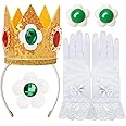 Amazon.com: ICECUTE 4 PCS Princess Crown Accessories Kit,Incl. Flower Crown/Brooch/Earring/Glove ...