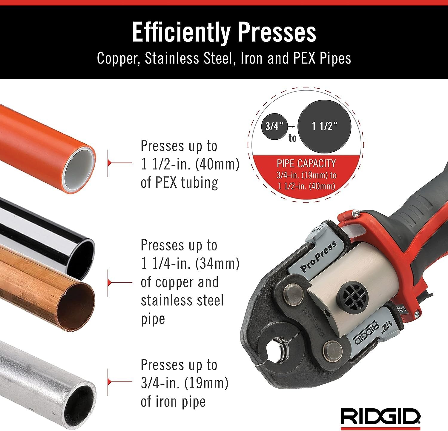 Mua RIDGID 57373 Model RP 241 Compact Press Tool Kit with 1/2" to 1 ...