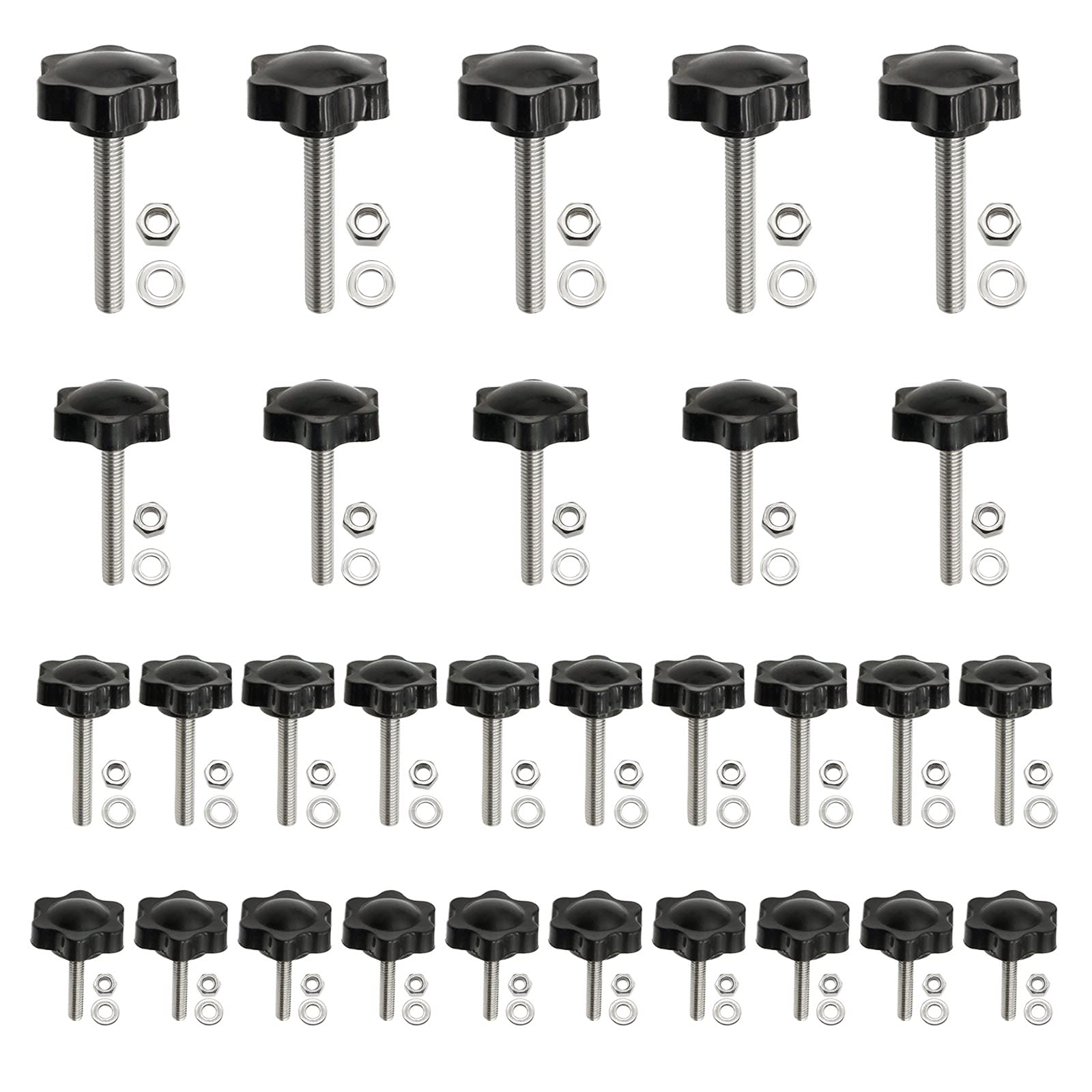 Hamineler 30 Sets M4 M5 M6 M8 Stainless Steel Hex Shaped Metal Clamping ...