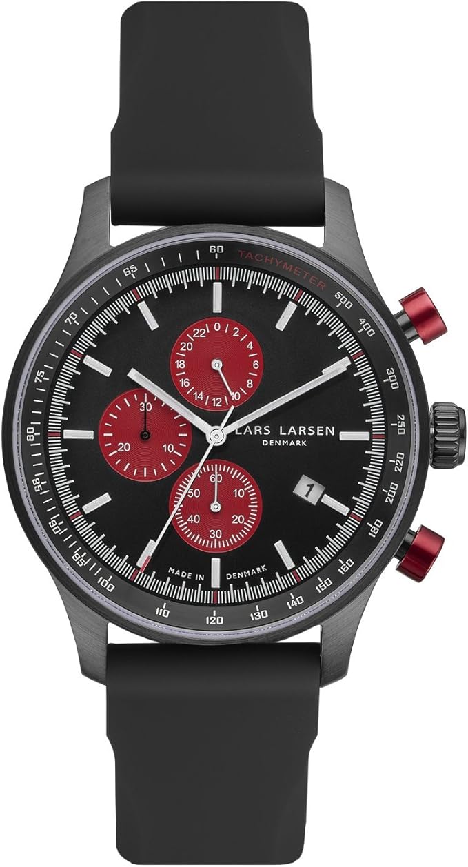 Lars Larsen LW33 Men's Quartz Watch with Black Dial Analogue Display ...