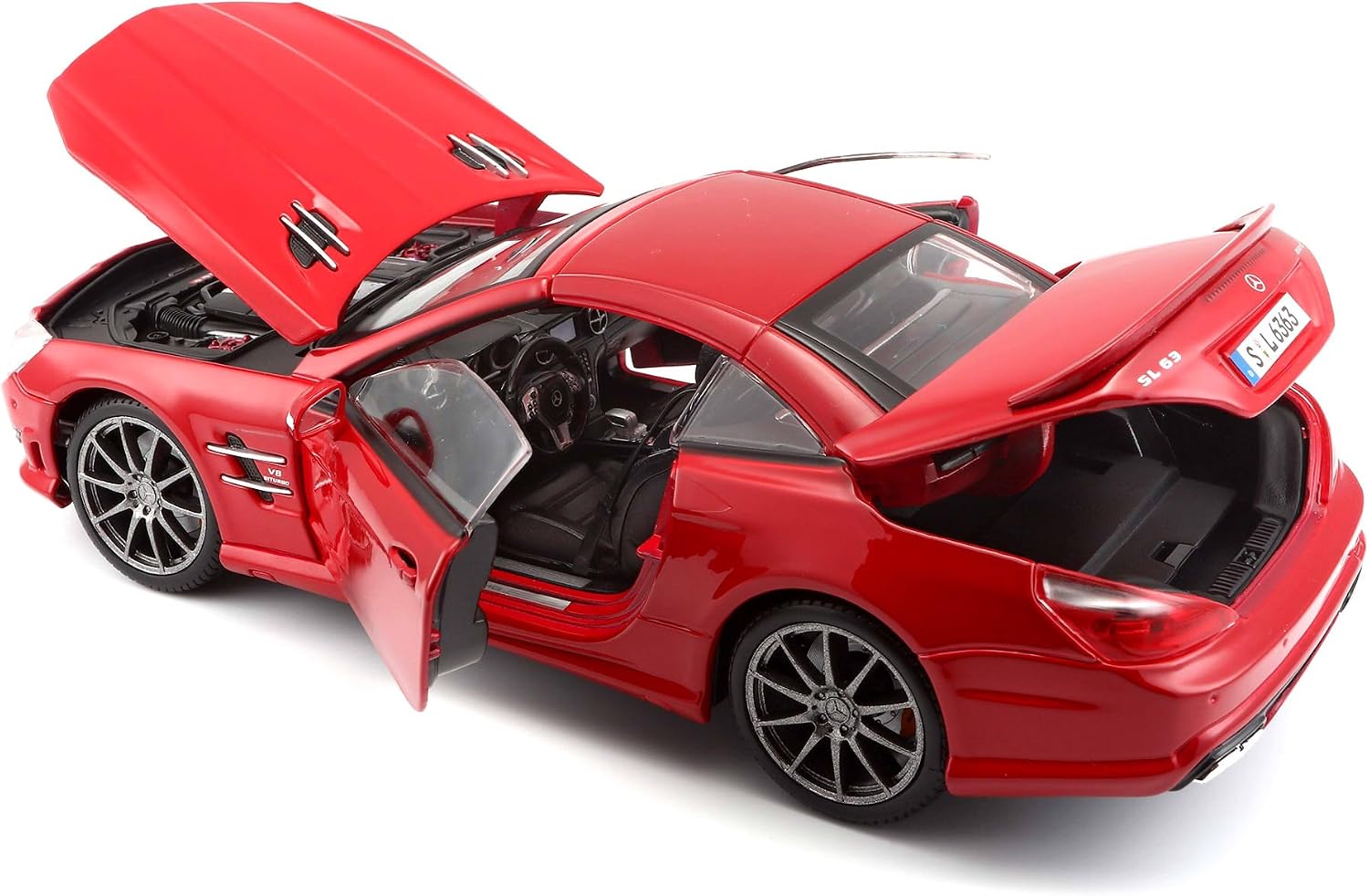 Maisto 36199 1:18 Scale Mercedes SL63 AMG Hard Top Model Car (Red ...