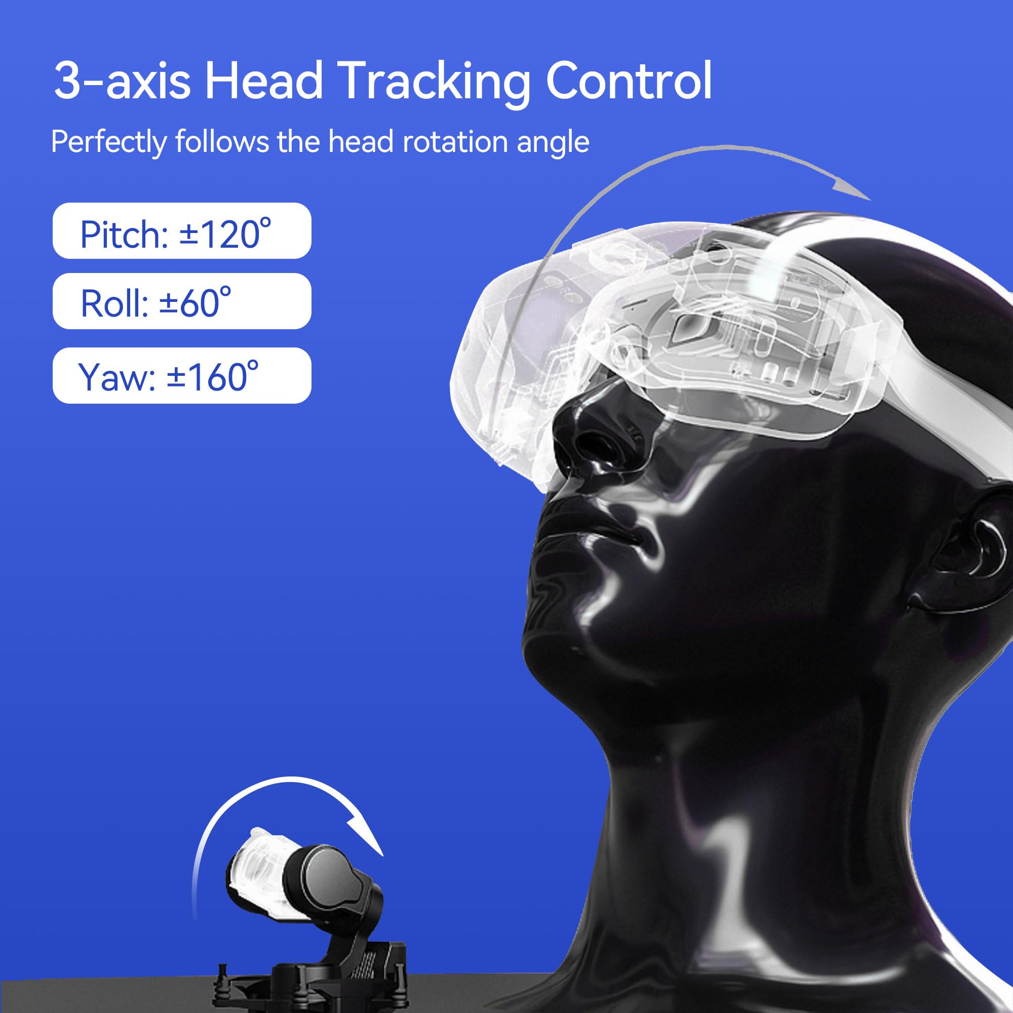 C-20T 3-Axis FPV Camera Gimbal,Pan Tilt Mount,FPV Head Tracking With ...