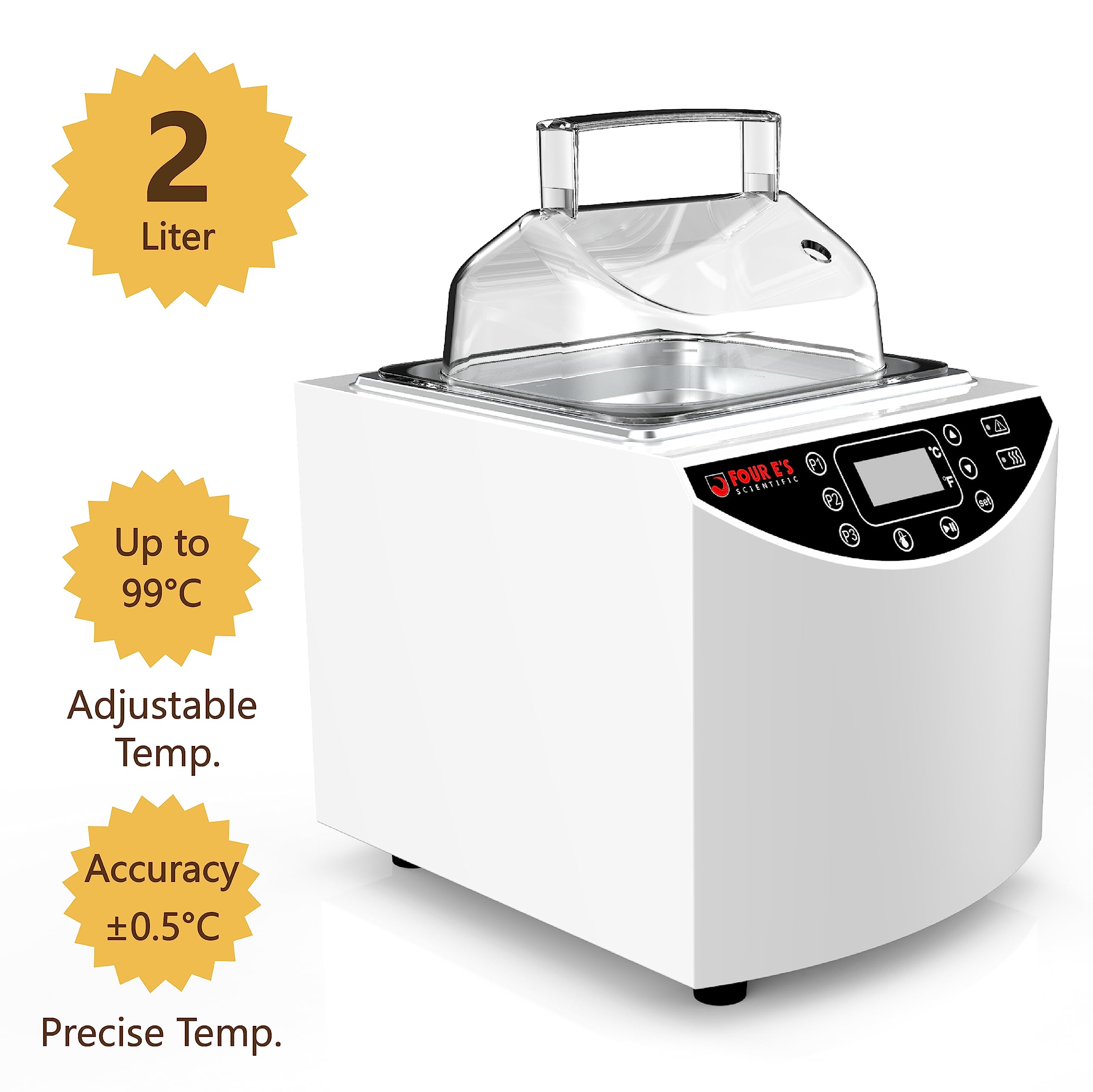 4E's USA Water Bath - Digital 2 Liter Laboratory Electric Water Bath ...