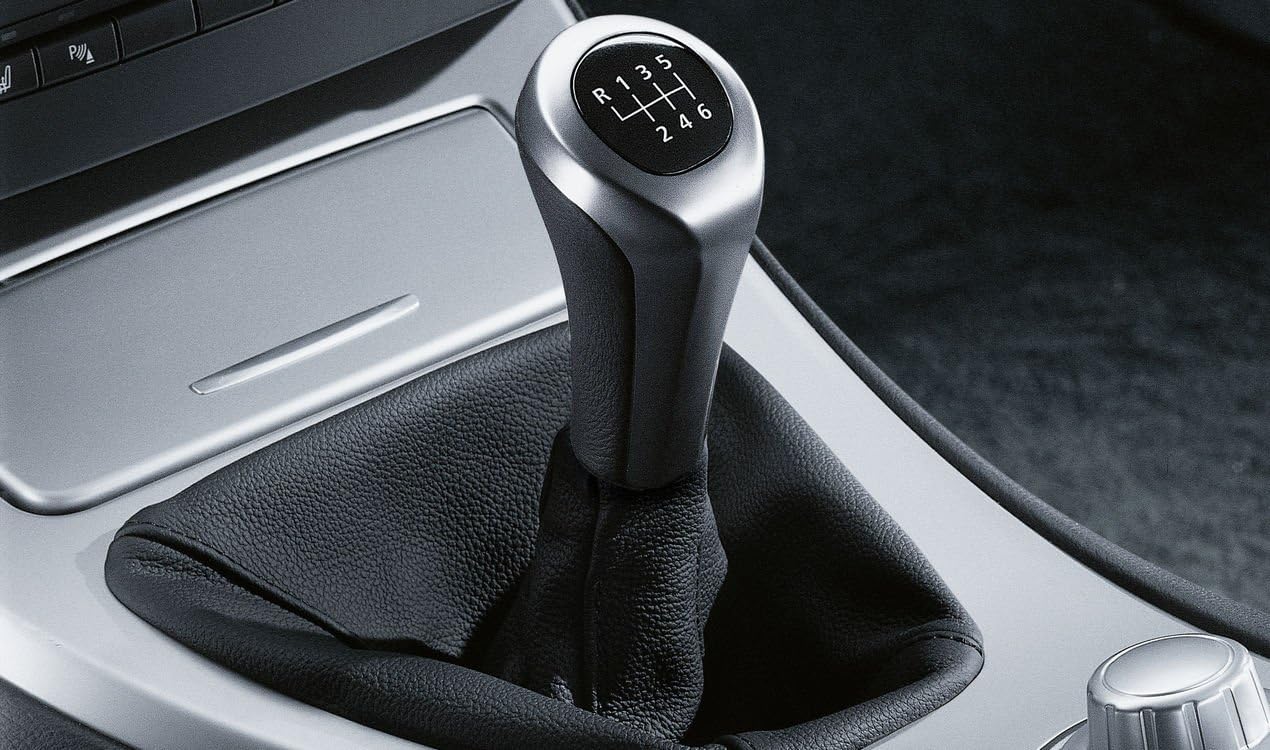 BMW Genuine Leather + Pearl Chrome Strip Gear Stick/Shift Knob ...