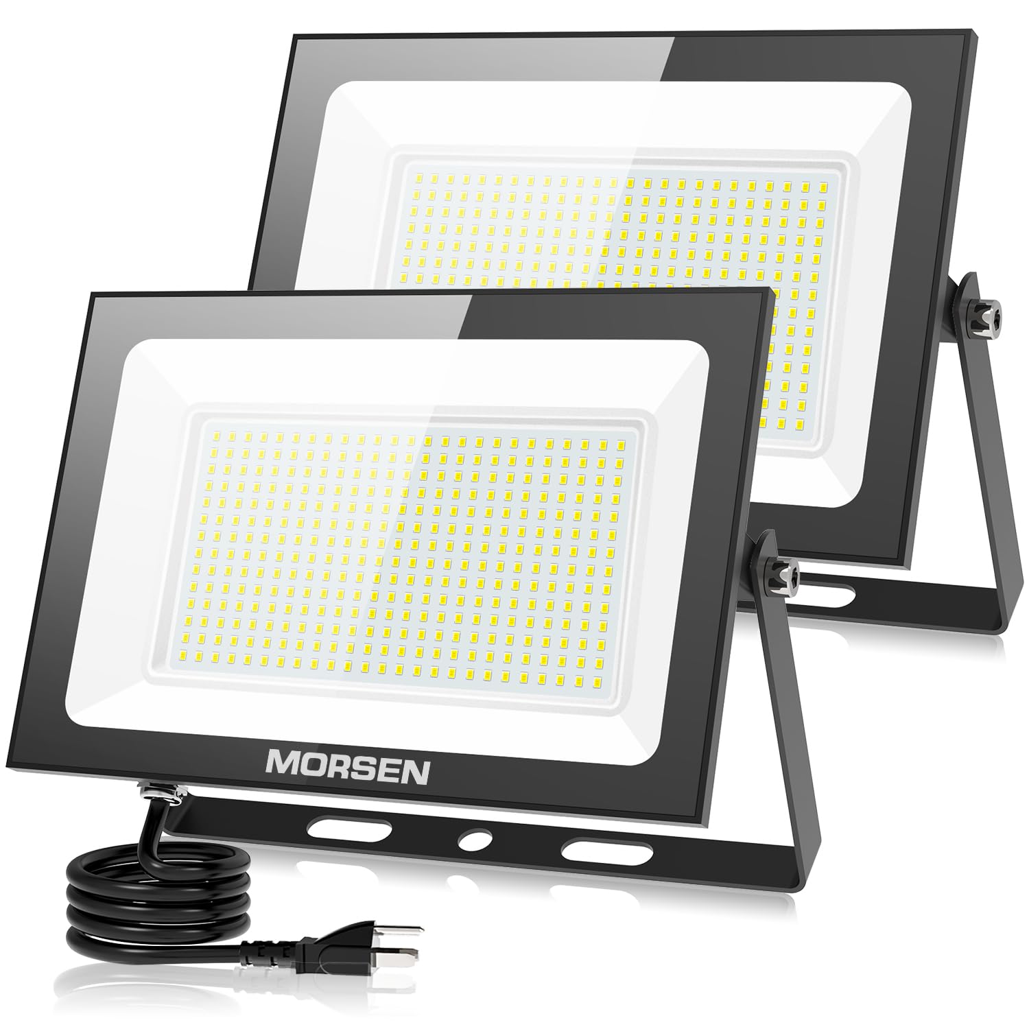 MORSEN LED Flood Light Outdoor 300W 32000 Lumens Work Light with Plug ...
