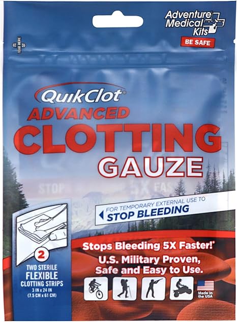 QuikClot Advanced Clotting Gauze | Kaolin, Hemostatic First Aid Combat ...