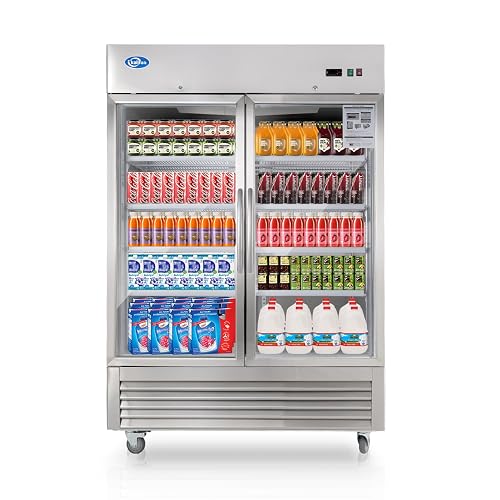 kalifon 54" Commercial Refrigerator Merchandiser 2 Glass Door 2 Section ...