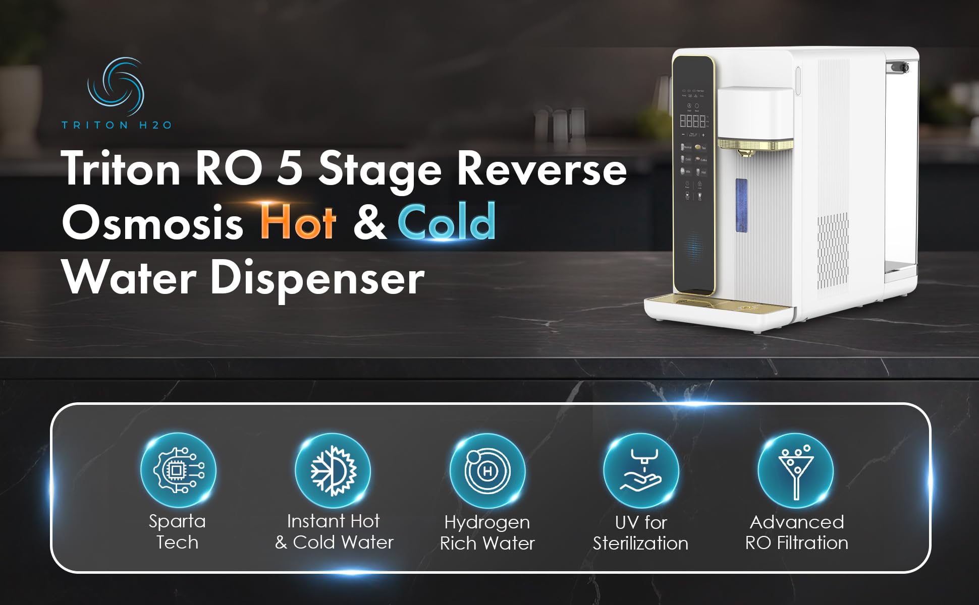 Mua TRITON H2O Countertop Reverse Osmosis System, 5 Stage Purification ...