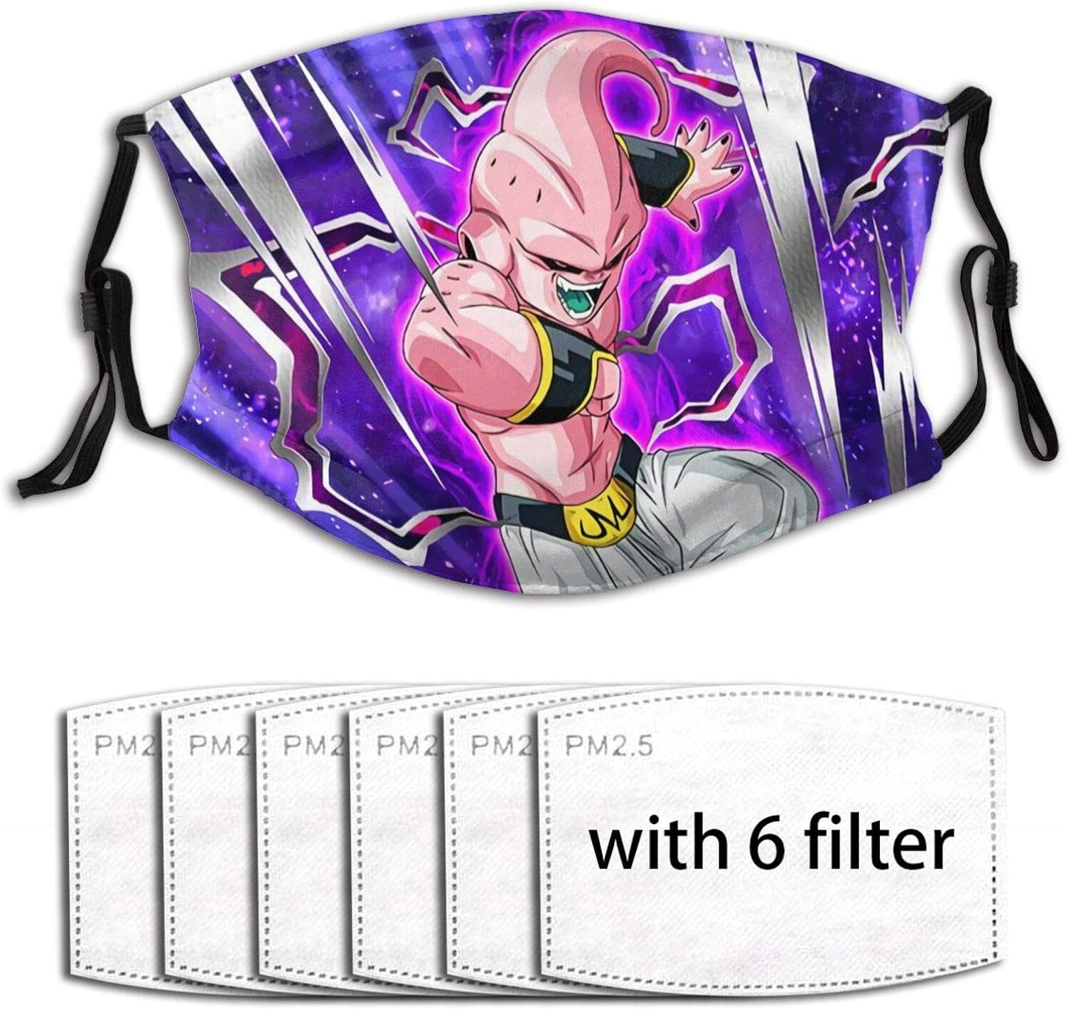 Unisex Majin Buu Face Mask Reusable Adjustable Masks with Activated ...