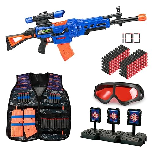 Bigpower Electric Kids Toy Sniper Rifle with Scope Tactical Vest Kit,4 ...