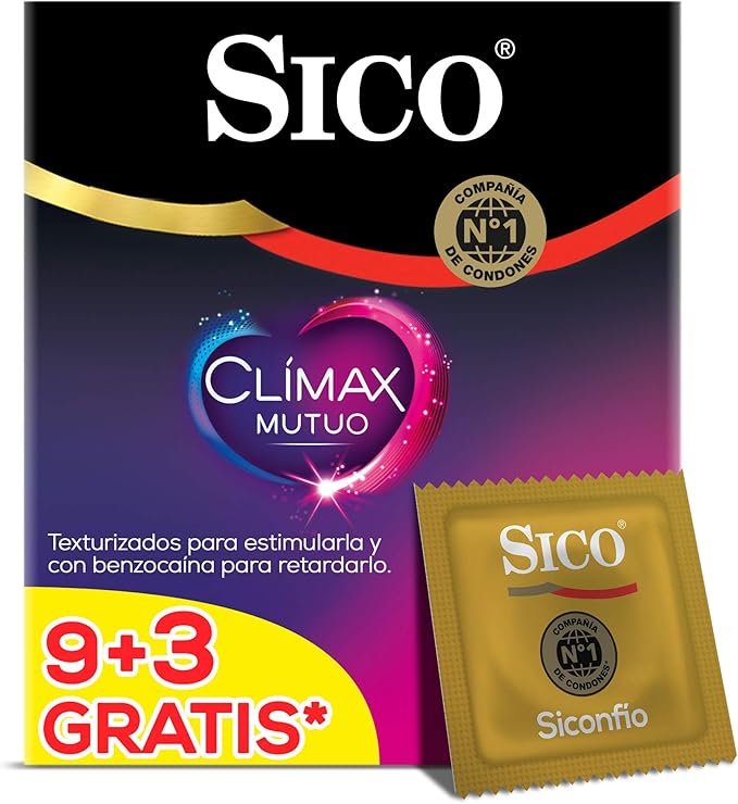 Sico Condones De Látex Texturizados Con Benzocaína, Sico Mutual Clímax ...